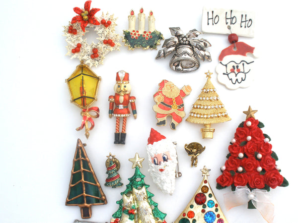 Christmas Tree & Santa Brooch Pin Lot Vintage – The Jewelry Lady's Store